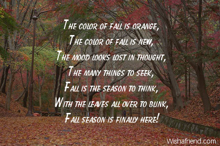 The color of orange , Fall Poem